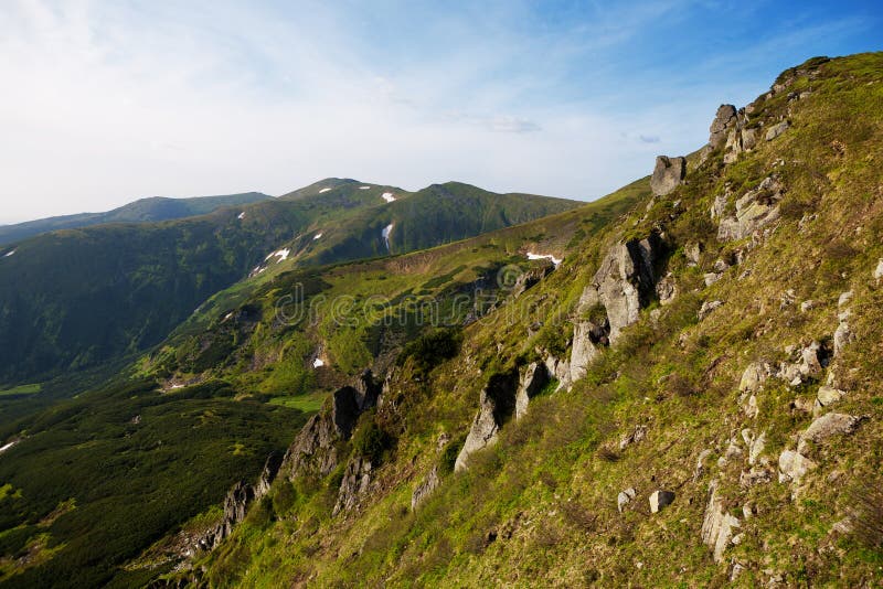 Rock Spires Along the Chornohora Ridge, the Carpathians Stock Image ...