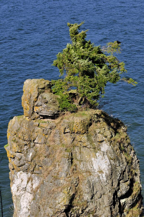 Rock Split Out from Mainland into Sea Stock Photo - Image of sunlight ...