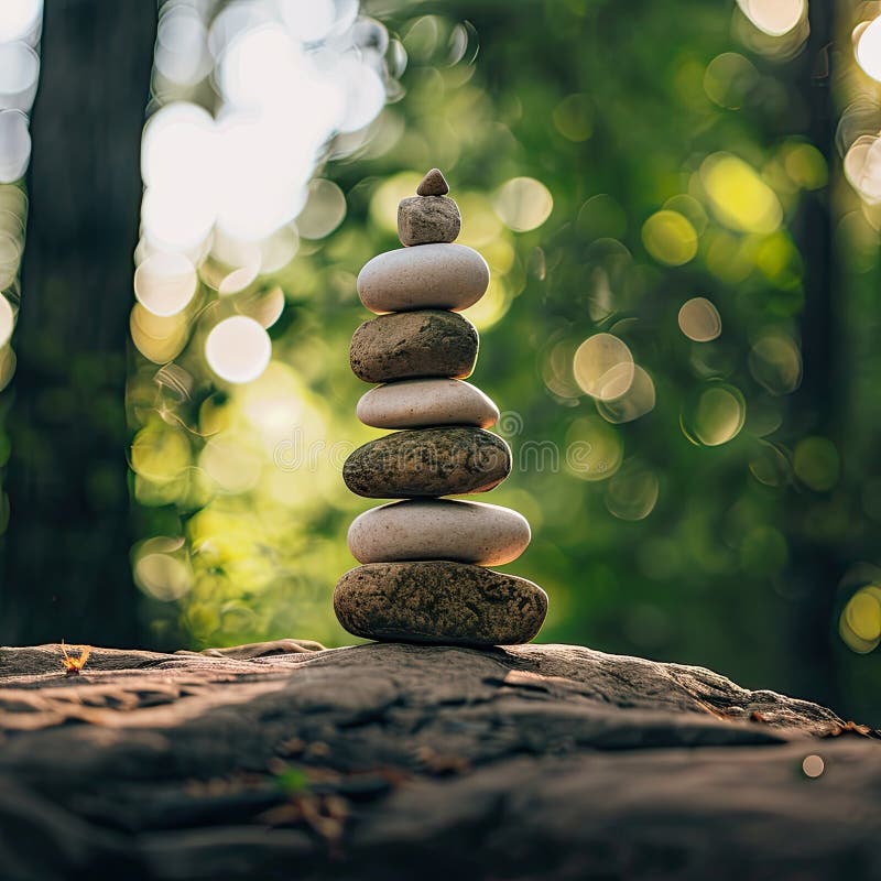 Rock Stack Balancing on Top of Another Rock Stock Image - Image of ...