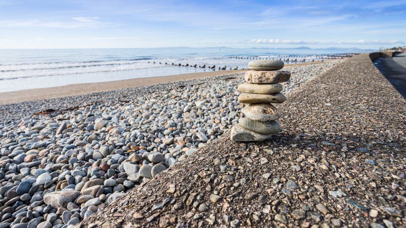 Rock stack at Barmouth stock image. Image of ripple - 295515229