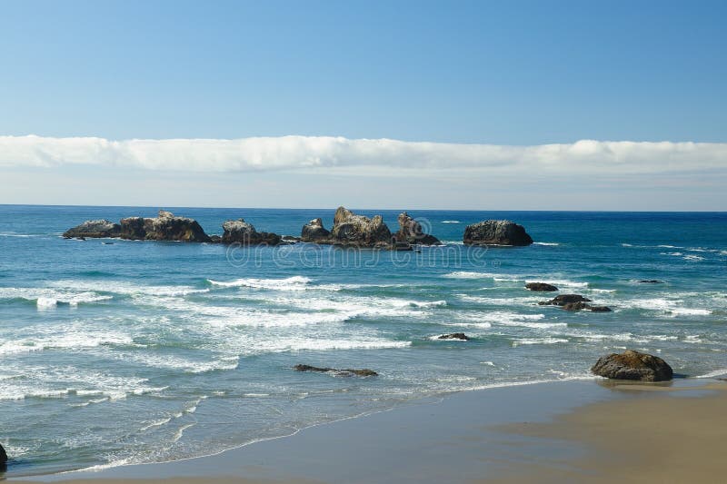 Rock stack and beach stock photo. Image of oregon, wave - 21736886