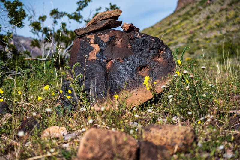 Rock Stack in the Hills, Oatman, AZ Stock Image - Image of balance ...