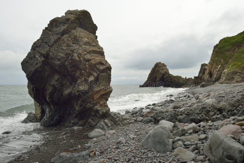 Rock Stack at Mouth Mill Beach Stock Photo - Image of mouth, outcrop ...