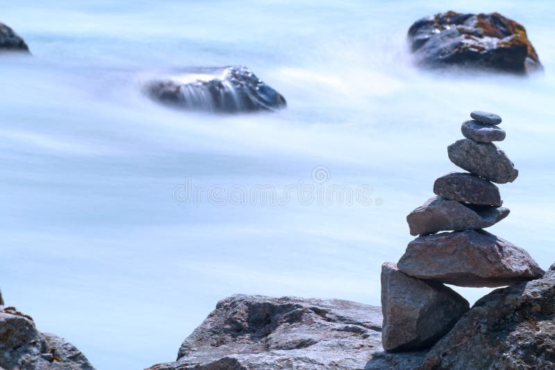 Stack Of River Rocks, Cairn Stock Photo - Image of pile, cairn: 13361762