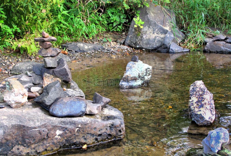 Rock stack stock photo. Image of edge, rocks, rock, creek - 58668126