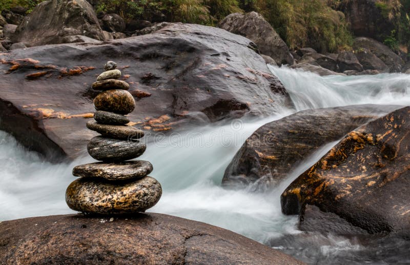 Rock stack stock photo. Image of mountain, stak, river - 134701648