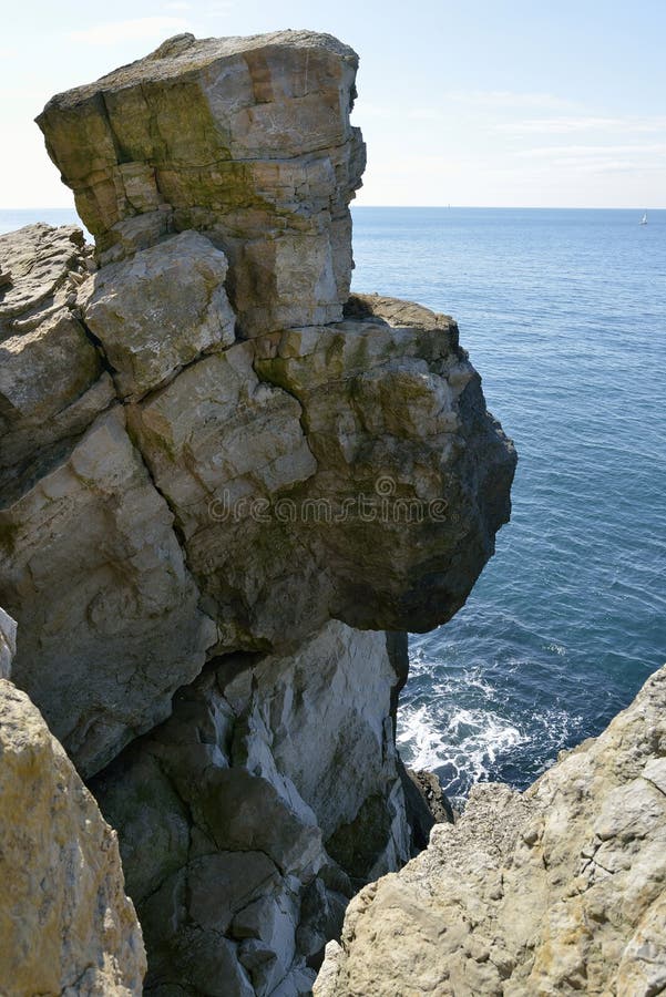 Rock Stack or Topple stock image. Image of lulworth, high - 56888087