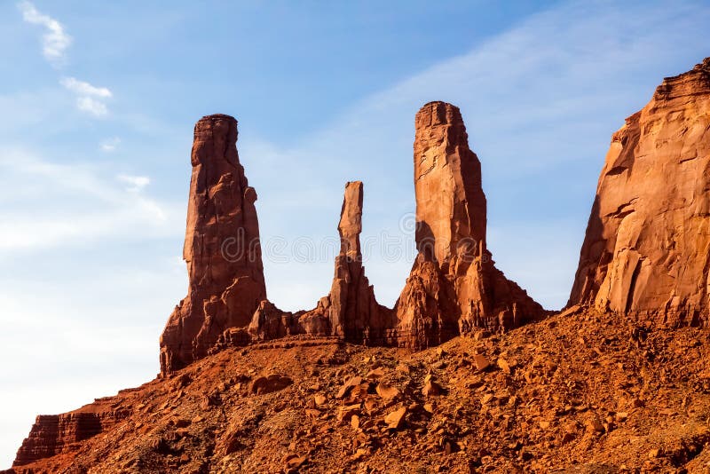 Rock Stacks in Monument Valley Stock Image - Image of rocks ...