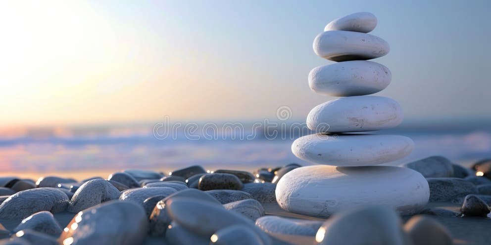 Rock Stacks Placed on Top of Another in a Pile. Harmonious Alignment ...