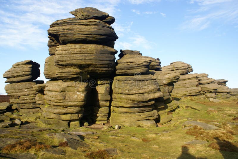 Rock Stacks in the Sheffield Peak District Stock Photo - Image of sunny ...