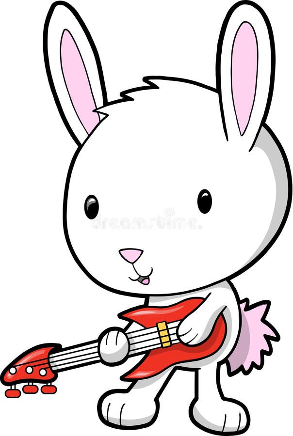 Rock Star Bunny Vector stock vector. Illustration of animal - 9972174