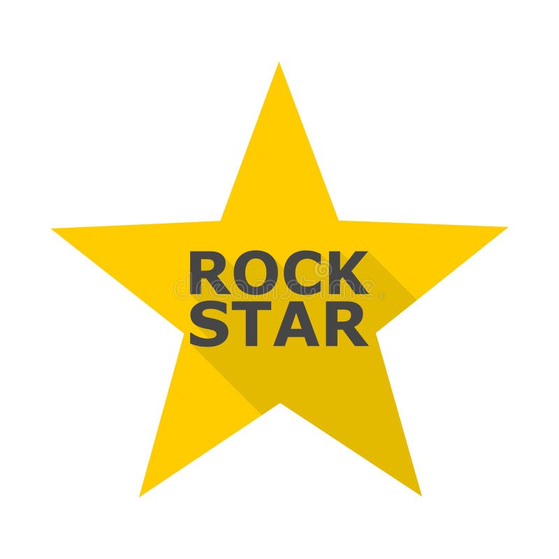 Rock Star Design, Icon with Long Shadow Stock Vector - Illustration of ...