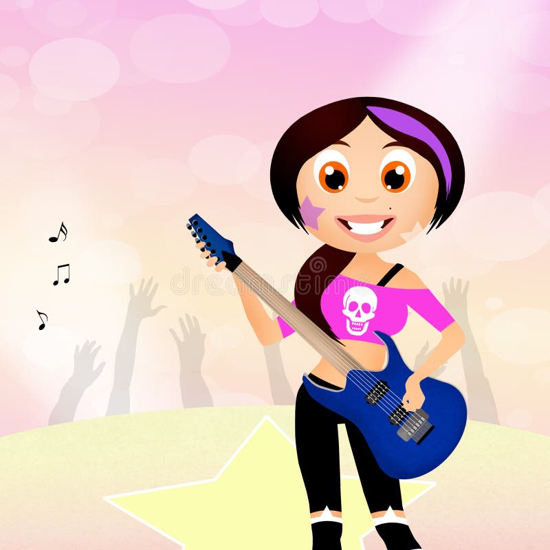 Rock star stock illustration. Illustration of girl, star - 42260627
