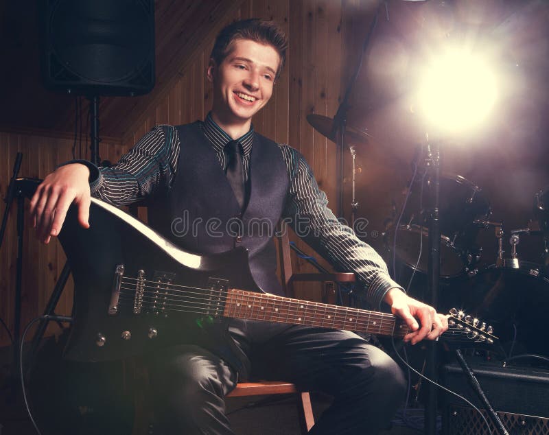 Rock star stock photo. Image of electric, playing, guitar - 61819080