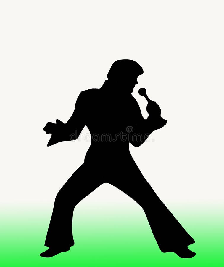 Rock Star with Microphone Silhouette Illustration Stock Illustration ...