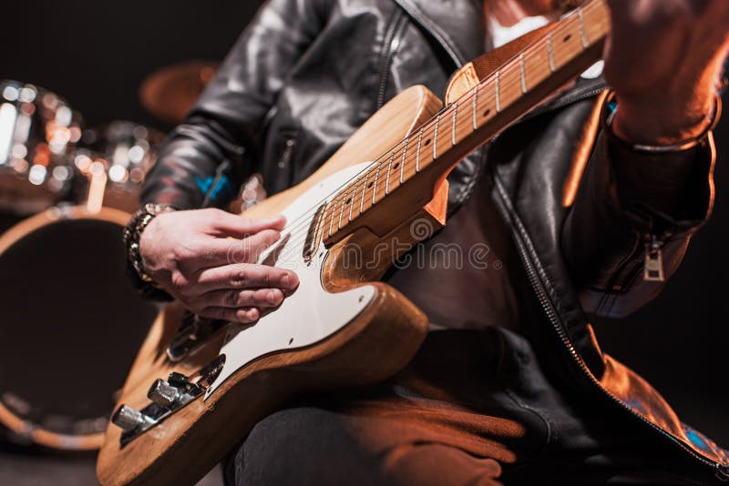 Rock Star Playing Hard Rock Music on Stage Stock Image - Image of ...