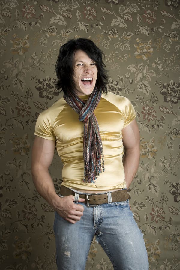 Rock Star Screaming stock photo. Image of muscleman, makeup - 6439556