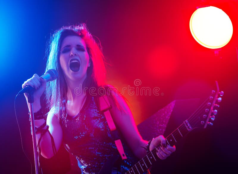 Pop star singing the song stock photo. Image of girl - 18458472