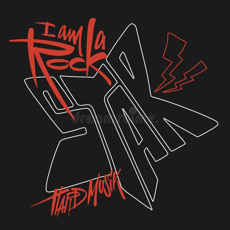 Rock Star, T-shirt Print Design, Vector Illustration Stock Vector ...