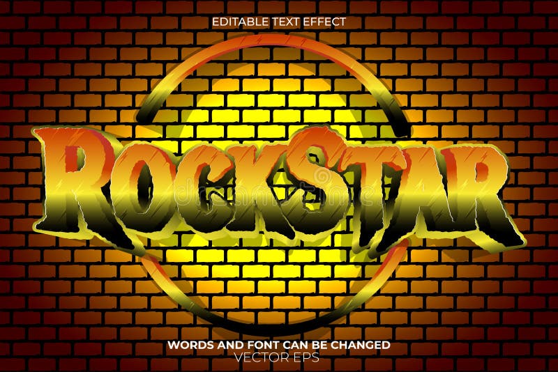 Rock Star Text Effect Editable Vector Stock Vector - Illustration of ...