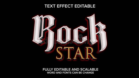 Rock Star Text Effect Vector Editable Stock Illustration - Illustration ...