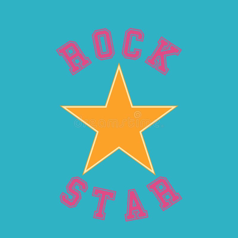 Rock Star Typography, T-shirt Graphics. Vector Illustration Stock ...