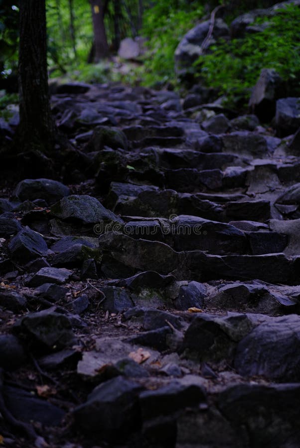 Rock Step Path Up Devil S Lake Stock Photo - Image of spooky, beautiful ...