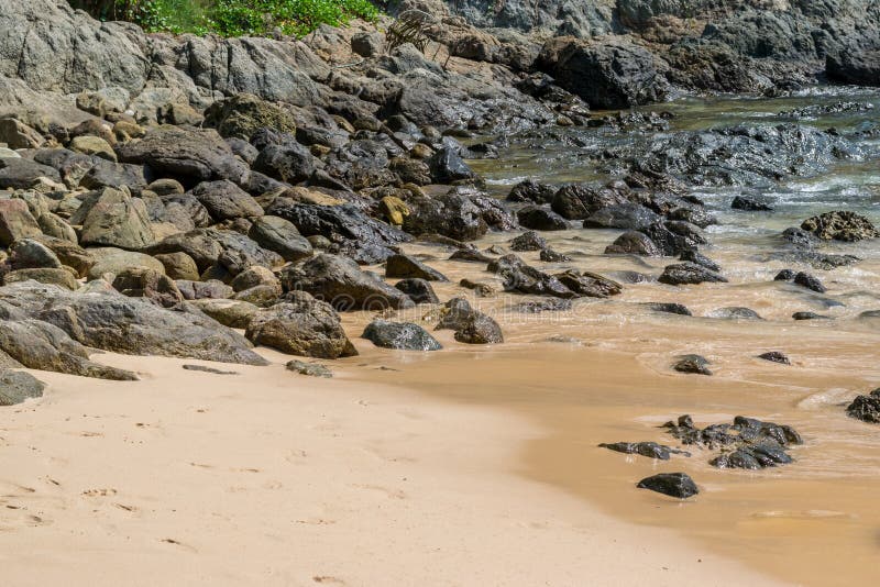 The Rock or Stone on the Beach with Landscape of Sea in Phuket,Thailand ...