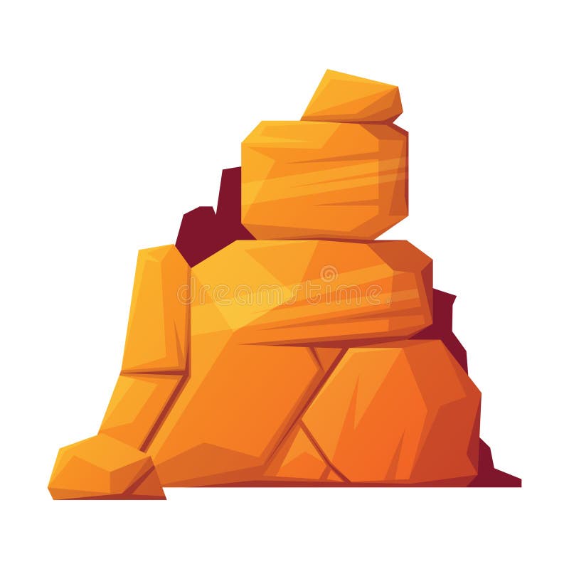 Rock and Stone Boulder Stack As Desert Landscape Element Vector ...