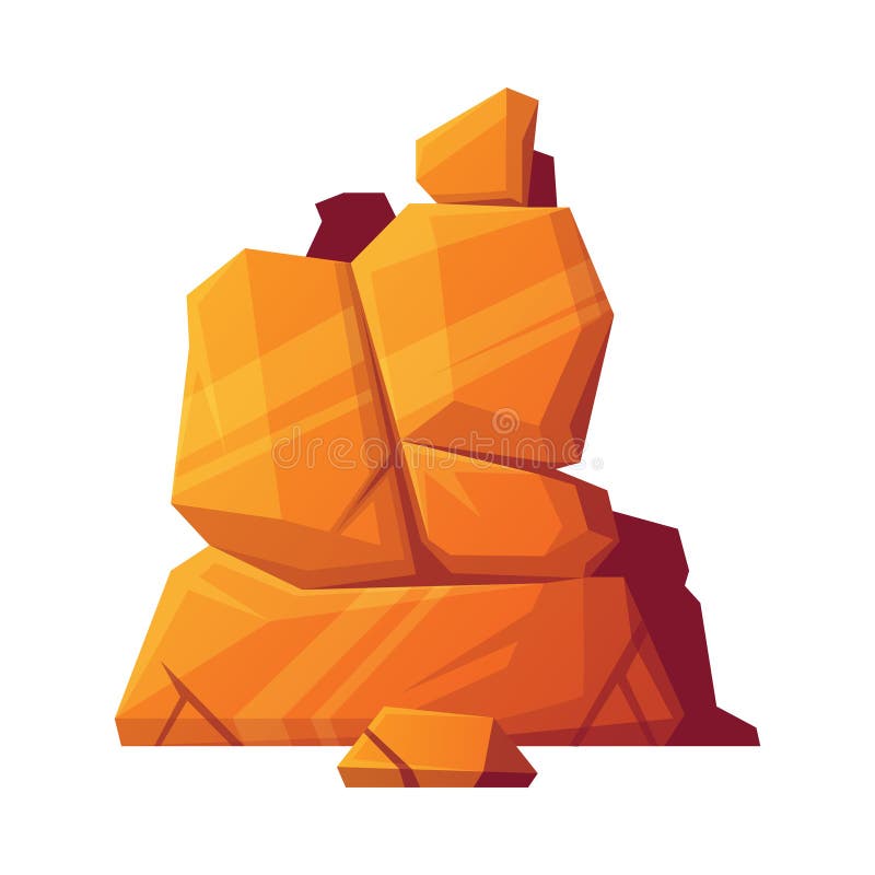 Rock and Stone Boulder Stack As Desert Landscape Element Vector ...