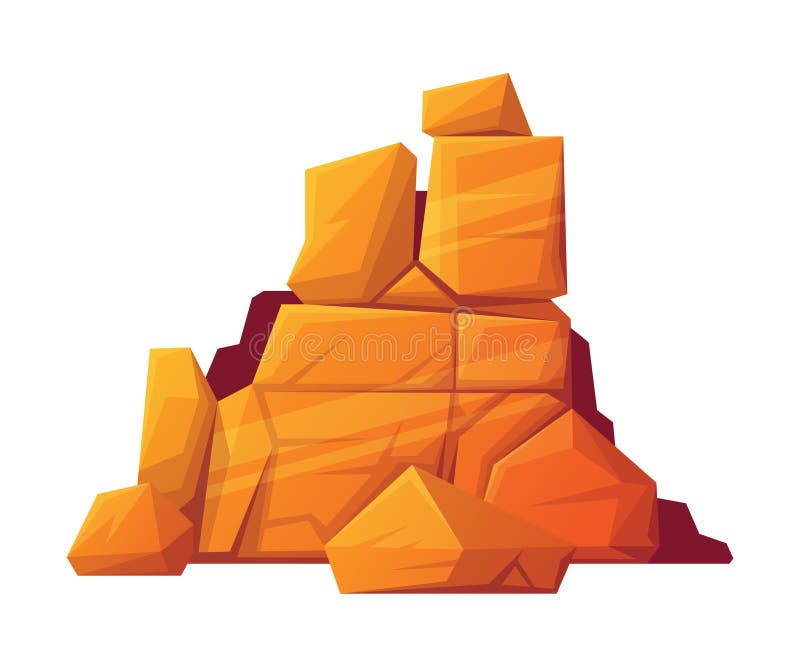 Rock and Stone Boulder Stack As Desert Landscape Element Vector ...