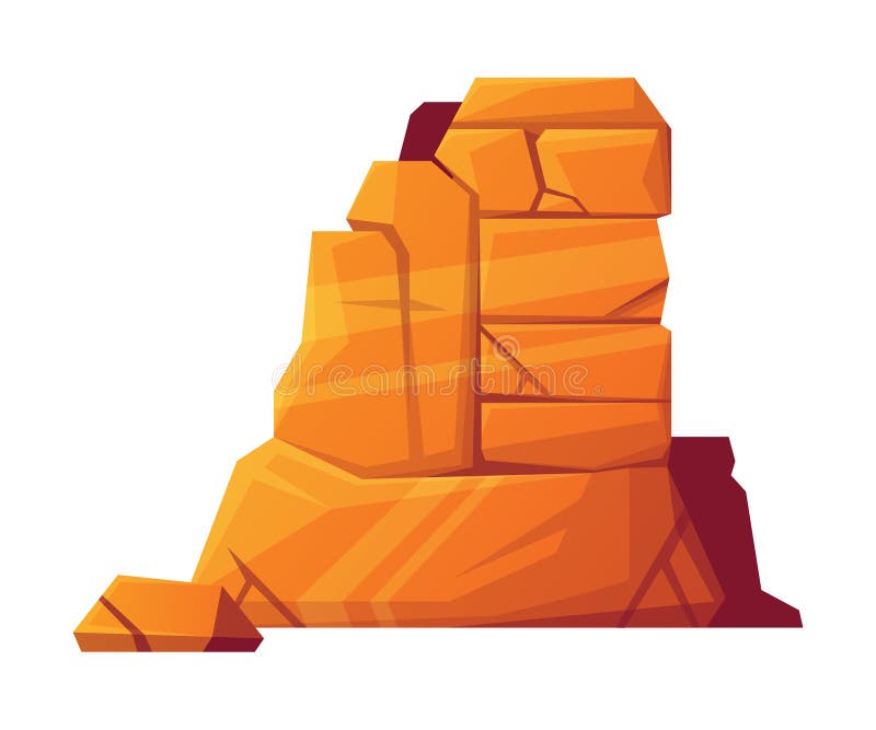 Rock and Stone Boulder Stack As Desert Landscape Element Vector ...