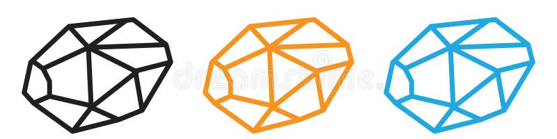 Rock Stone Crystal Vector Logo Set Collection for Web App Ui Stock ...