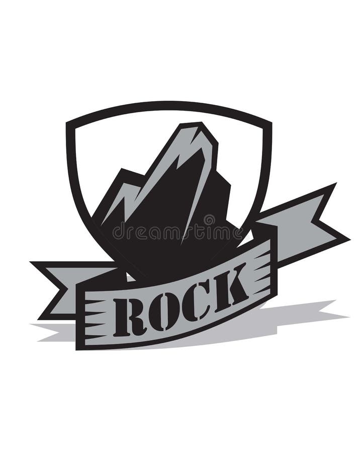 Rock Stone Emblem stock illustration. Illustration of editable - 79628326
