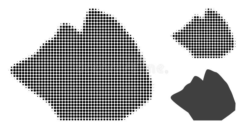 Rock Stone Halftone Dotted Icon Stock Illustration - Illustration of ...