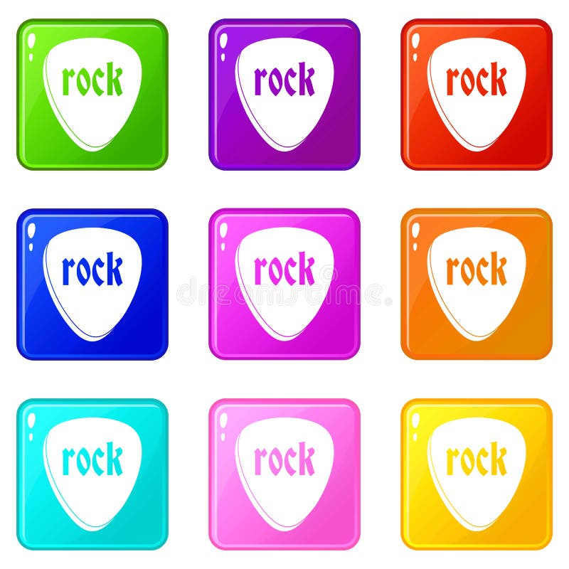 Rock stone icons 9 set stock vector. Illustration of festival - 96243655