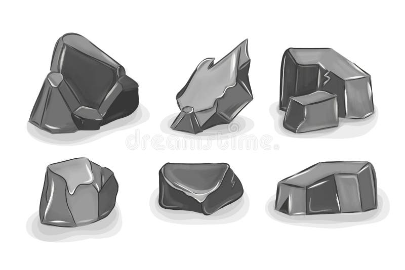Rock stone collection stock vector. Illustration of geology - 213363333
