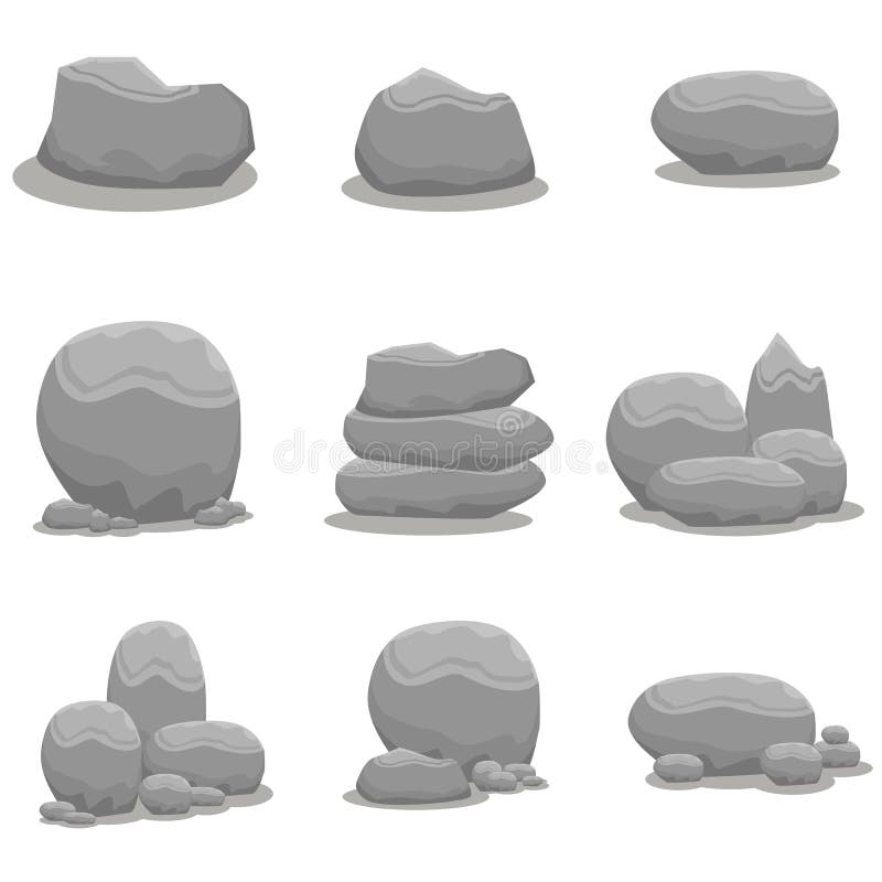 Rock Stone Set Element Vector Art Stock Vector - Illustration of ...
