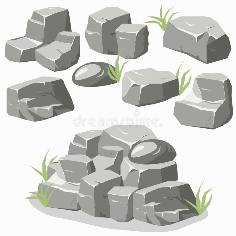 Rock stone set stock vector. Illustration of geology - 66271978