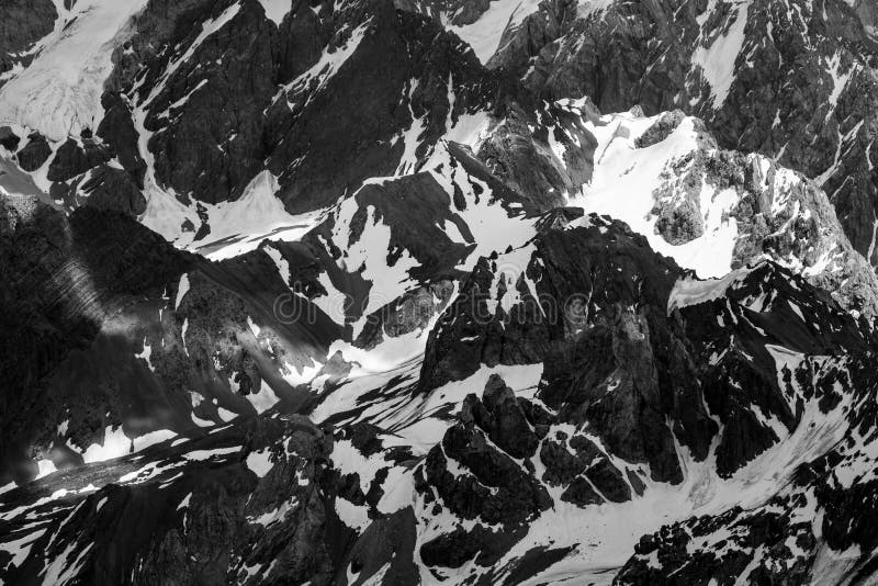 Rock, Stone and Snow on the Mountain. Stock Image - Image of black ...