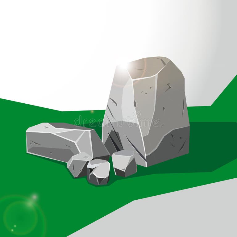 Rock and Stones Set. Different Shape Boulder Collection Stock Vector ...