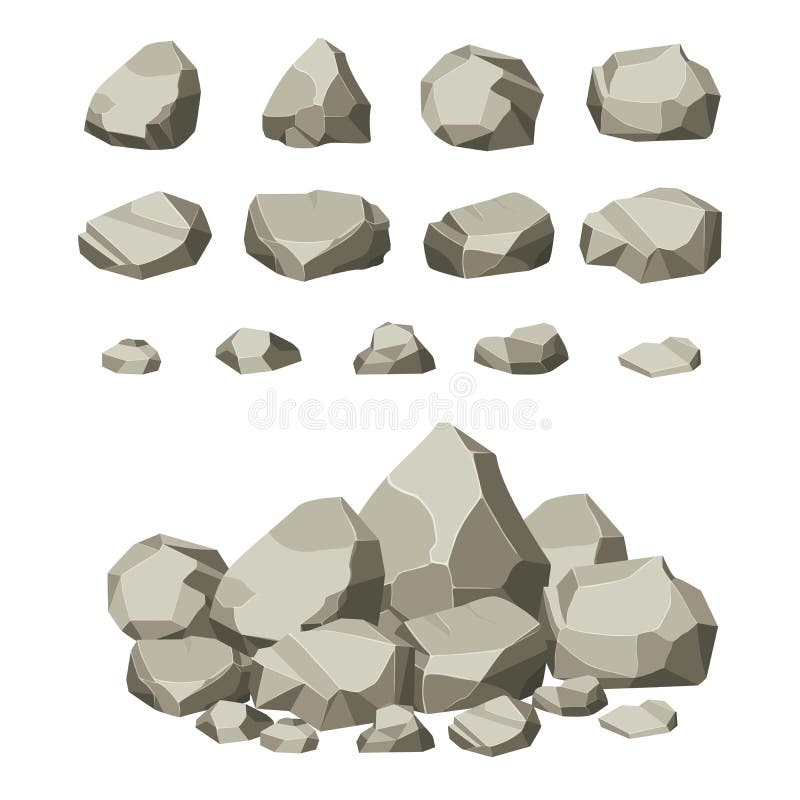 Rock and Stones Set. Different Shape Boulder Collection Stock Vector ... Rock and Stones Set. Different Shape Boulder Collection Stock Vector ...