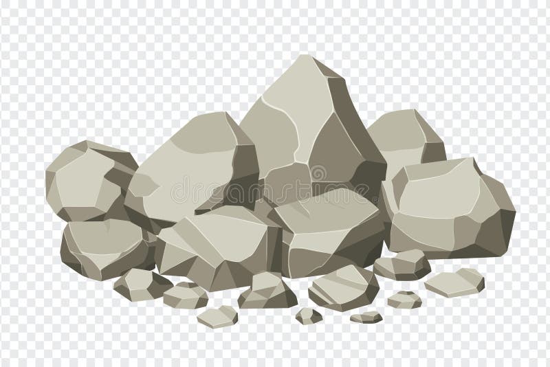 Rock and Stones Set. Different Shape Boulder Collection Stock Vector ...