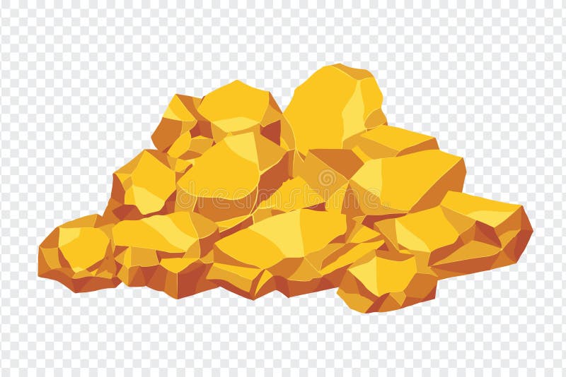 Rock and Stones Set. Different Shape Gold Boulder Collection Stock ...