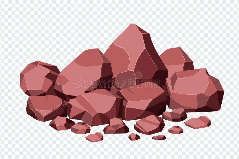Rock and Stones Set. Different Shape Ore Boulder Collection Stock ...
