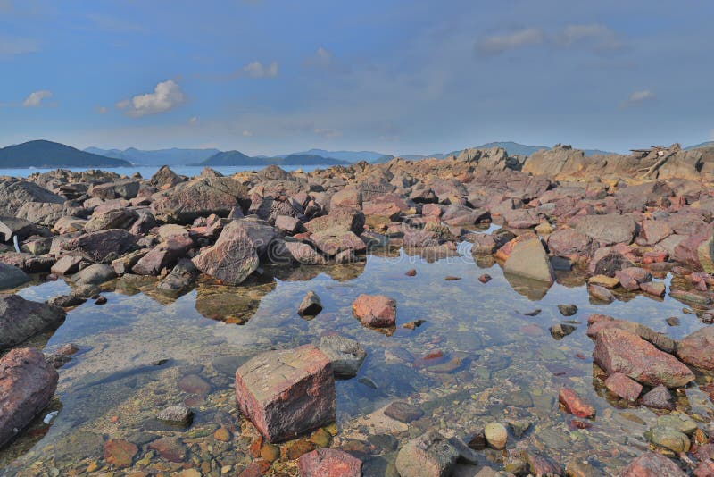 Rock and Stones on Shore of the Port Shelter Stock Photo - Image of ...