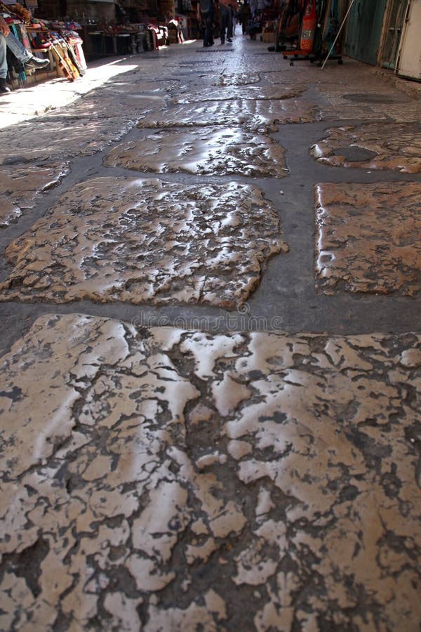 Rock Street in Old City in Jerusalem Stock Image - Image of block ...