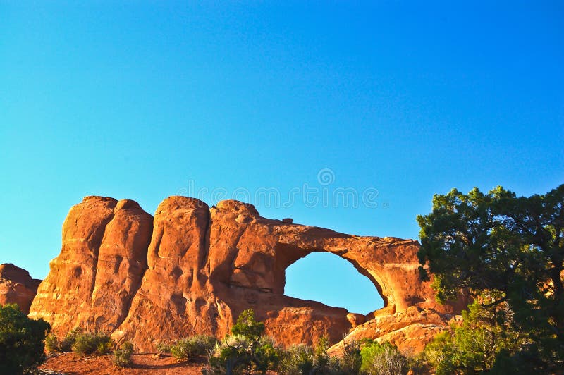 Rock Structure in Arches National Park Stock Image - Image of blue ...