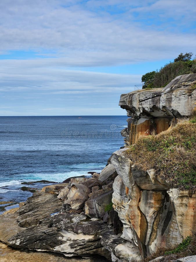 The Natural Rock Hill Made by the Abrasion from Wave Stock Image ...