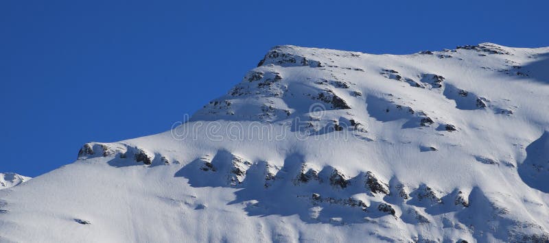 Rock Structures on Snow Covered Mount Mittaghorn, Elm Stock Image ...